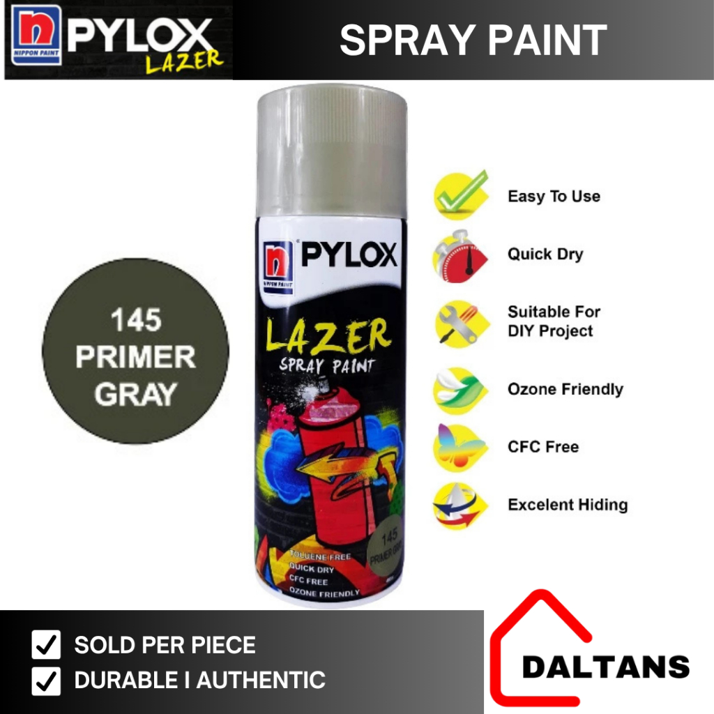 PYLOX #145 PRIMER GRAY ORIGINAL LAZER SPRAY PAINT 400CC | Shopee ...