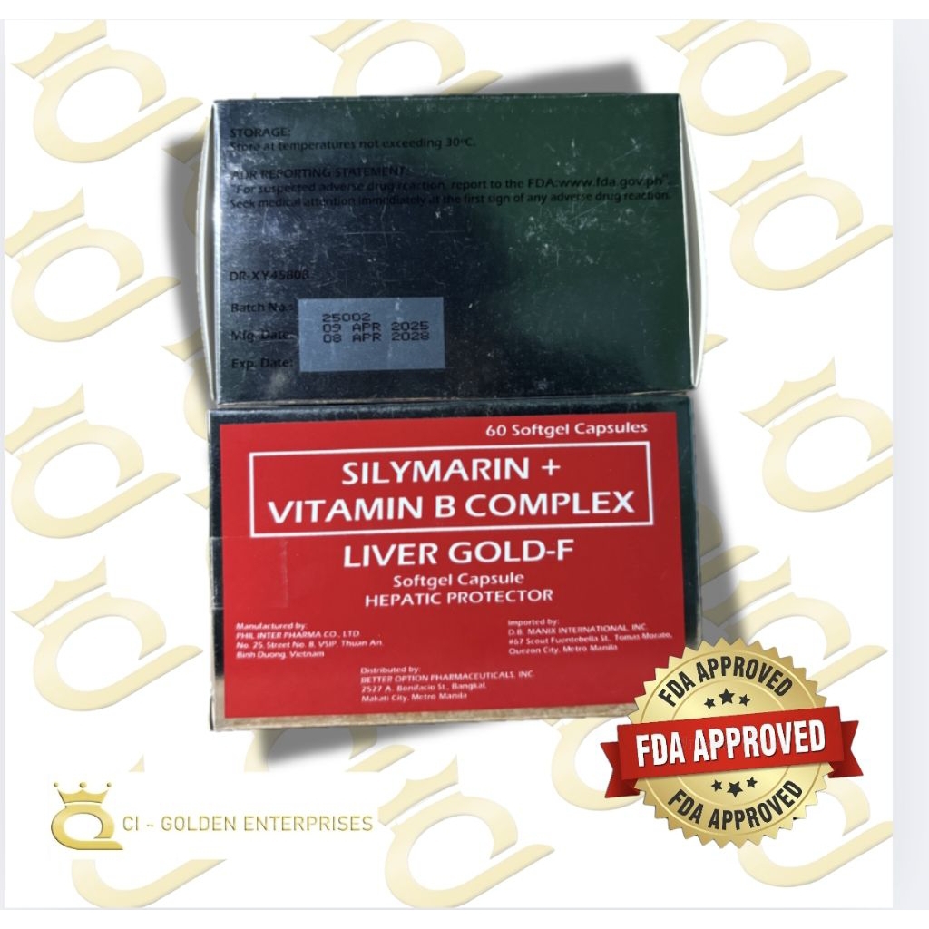 LIVER GOLD-F Silymarin + Vitamins B Complex 60's Capsules | Shopee ...