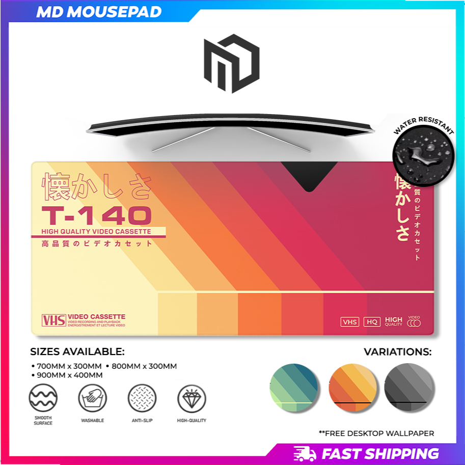 MD Mousepad | VHS Retro Tape Gradient | Extended Large Gaming Mouse pad ...