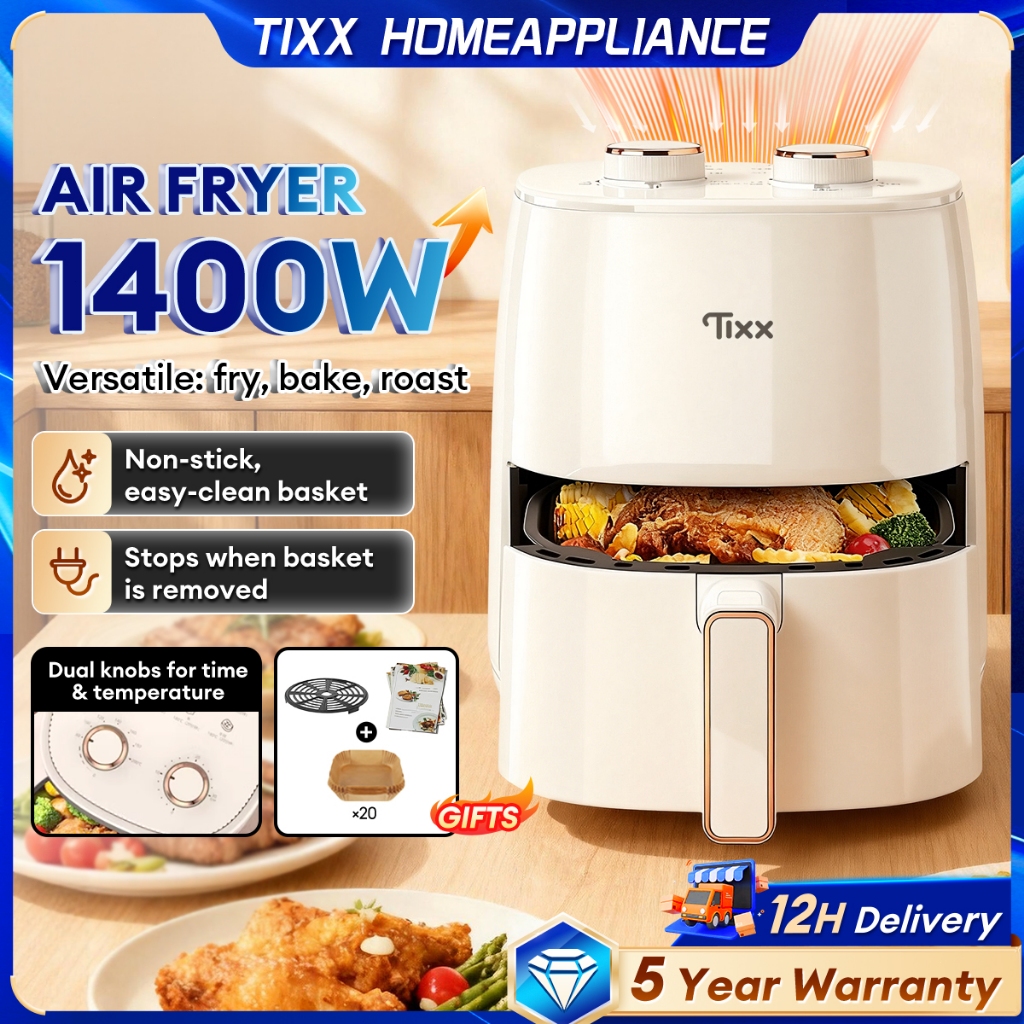 Tixx Air Fryer 3.5L Capacity Multifunctional Dual Knob With Timer 1400W ...