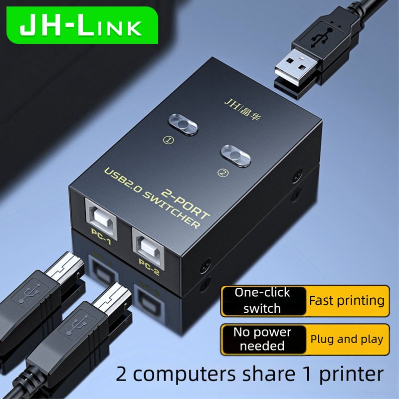 JH-LINK USB Printer Sharing Device, 2 in 1 Out/4 in1 out Printer ...