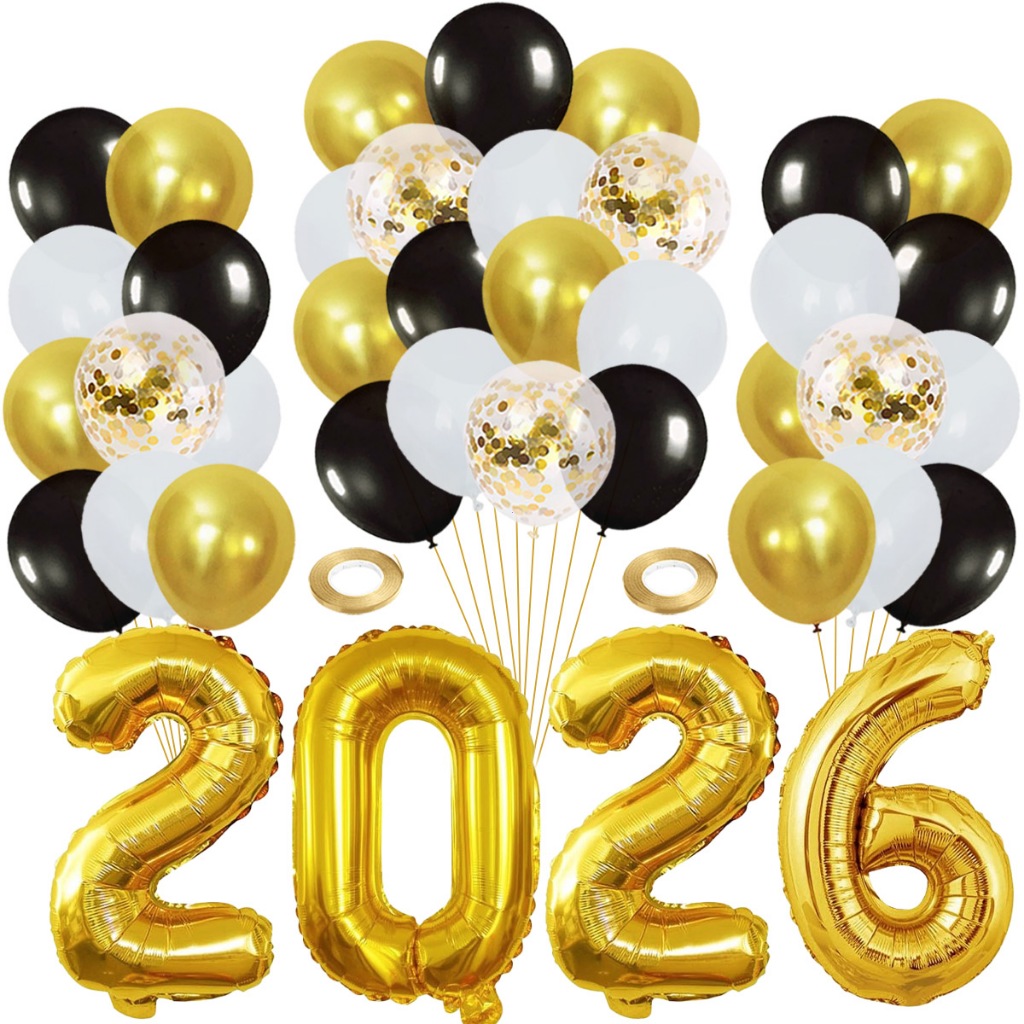 32inch 2026 Foil Balloons Confetti Latex Balloons Set Welcome 2026 ...