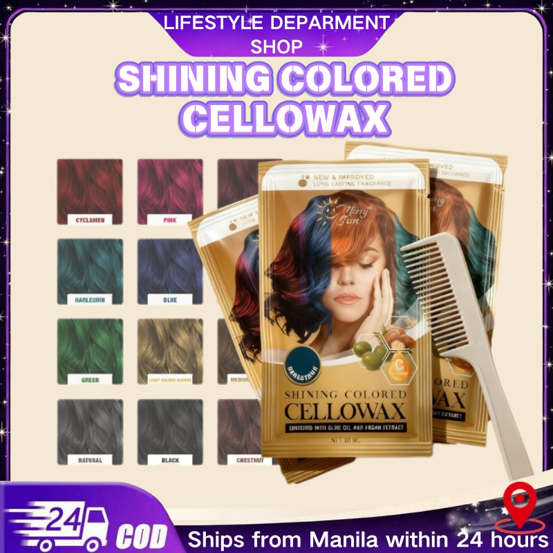 Merry Sun cellowax hair color 60mI (COD)Plant Based Formula GREEN/FIERY ...