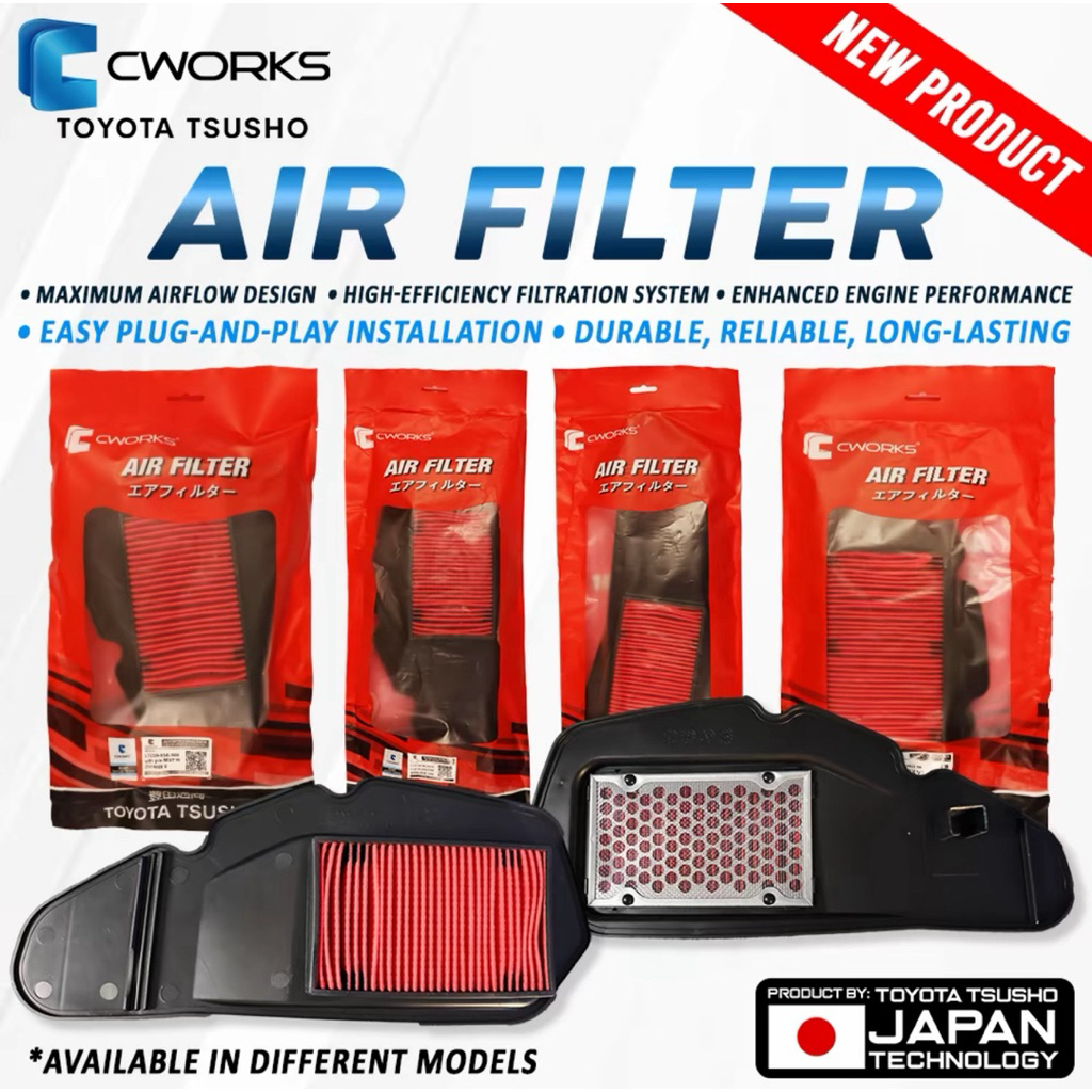CWORKS TOYOTA ORIGINAL AIR FILTER FAZZIOBURGMAN BEAT CLICK 125/150 NMAX ...