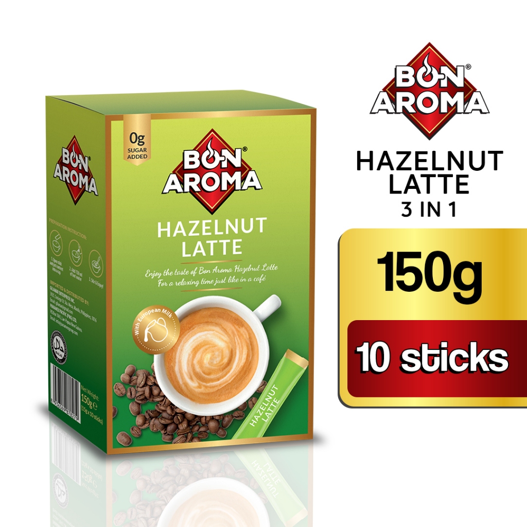 Bon Aroma Hazelnut Latte 3-in-1 Coffee Mix Drink 10 Sticks | Shopee ...
