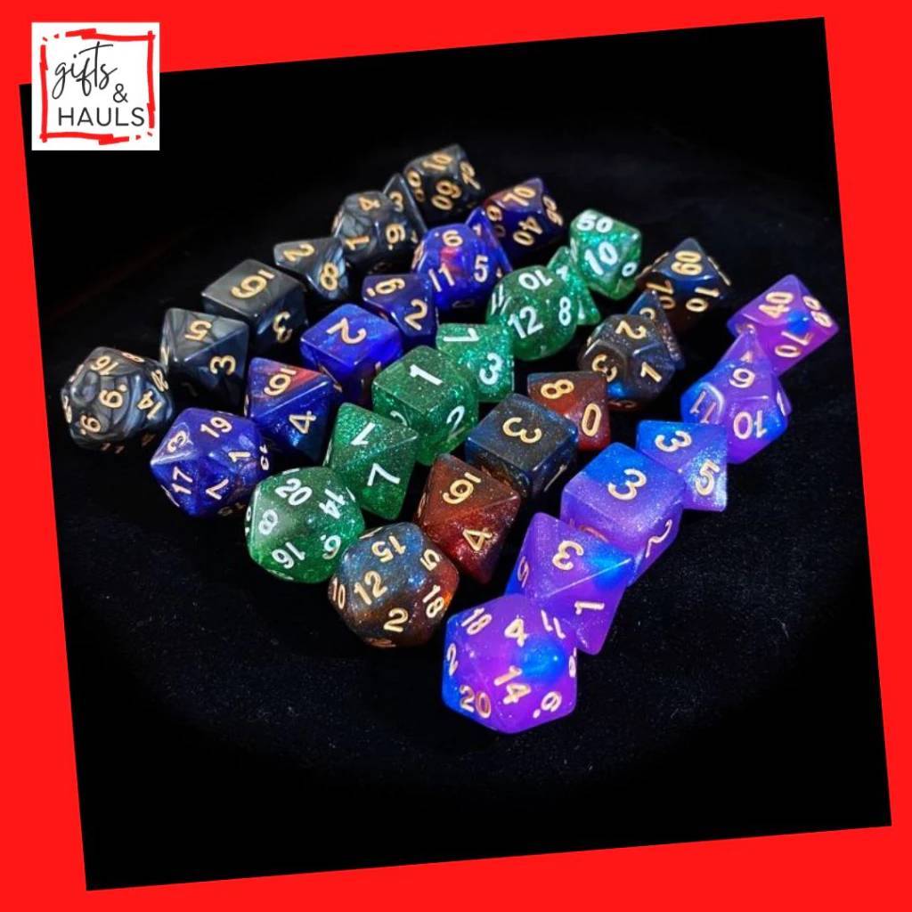 7pc Polyhedral Dice Set (2ND POST) - D20, D12, D10(00-90), D8, D6, D4 ...