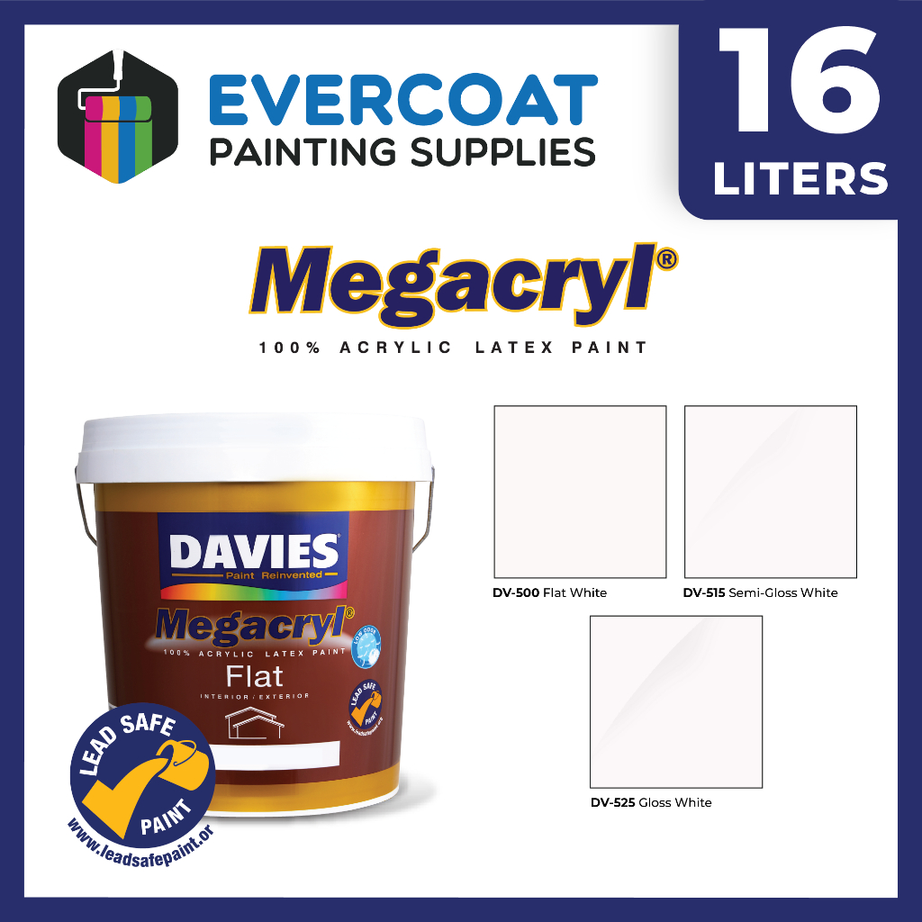 Megacryl 100% Acrylic Latex Paint (Water-Based) 16-Liter | Shopee ...