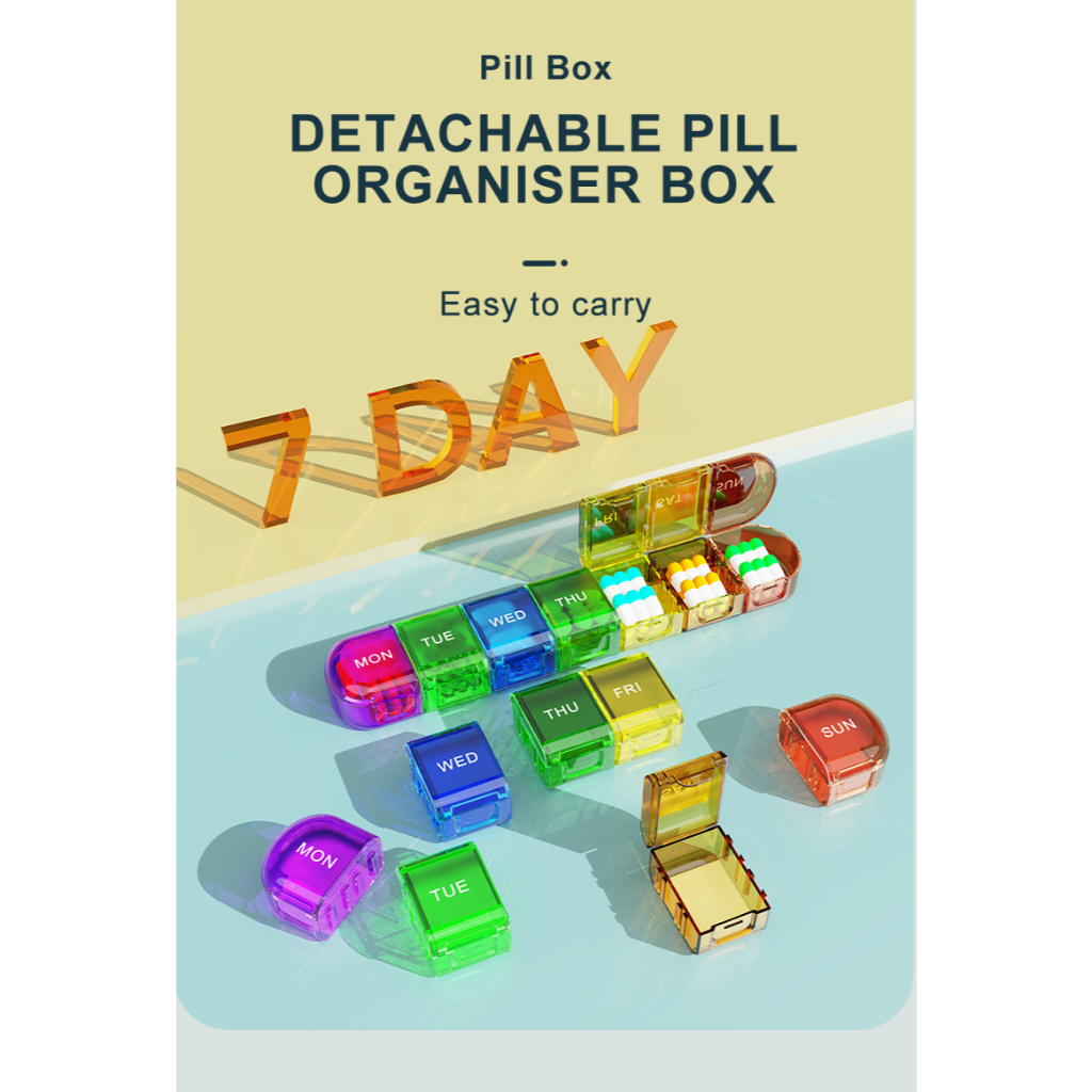 7 Day Detachable Pill Box Vitamins Organizer | Shopee Philippines