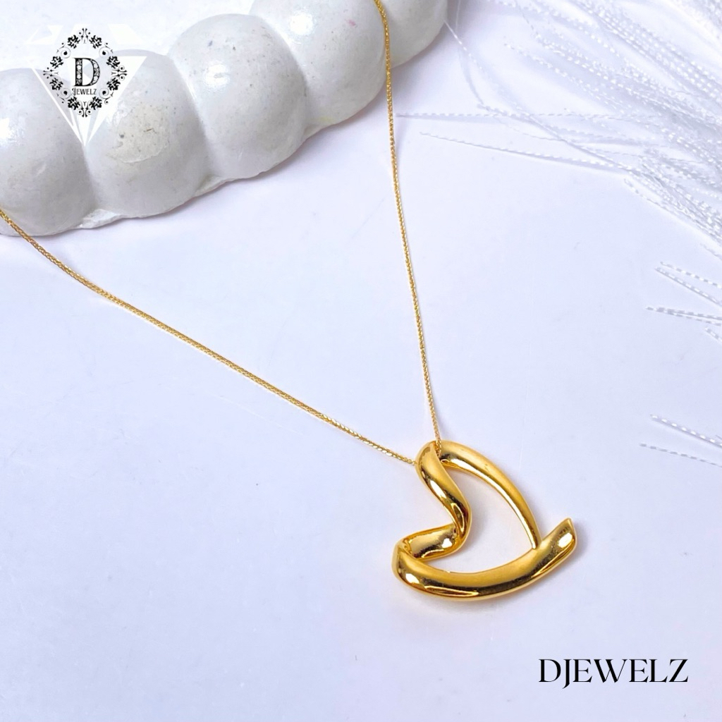 18K Foxtail Chain with 18mm Open Heart Pendant | Shopee Philippines