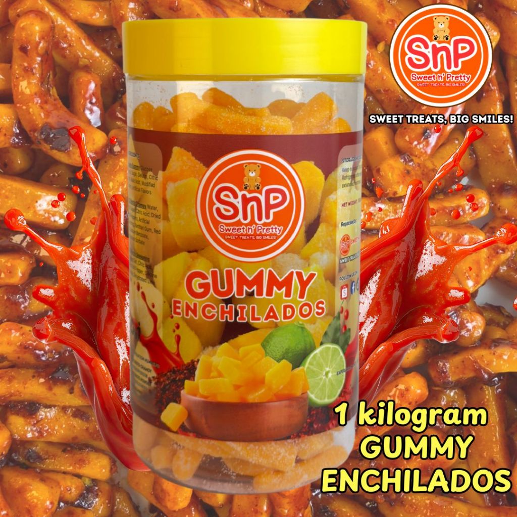 1 Kilogram MANGO GUMMY ENCHILADOS - Gummy Snack Sour, Salty, Sweet and ...