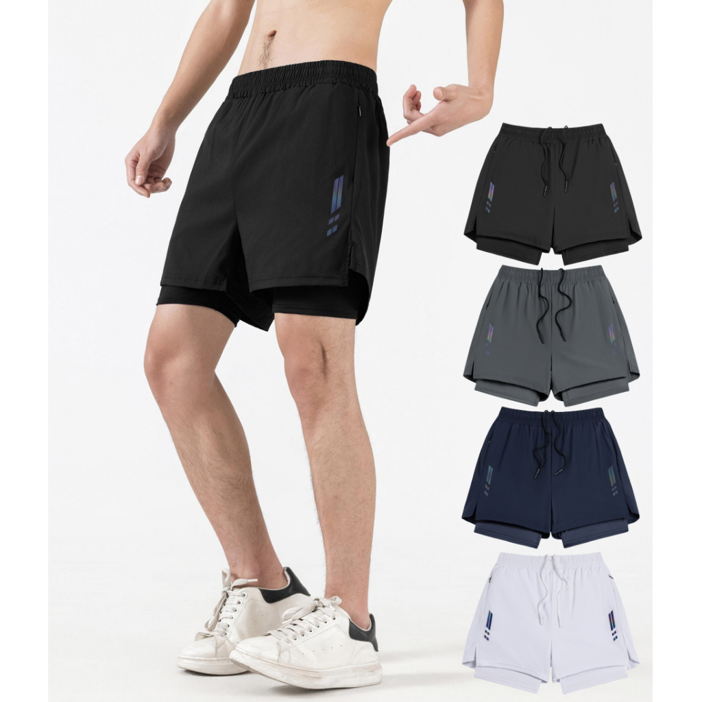 G522# Men's Sports Dri-fit Taslan Running Shorts With Cycling ...