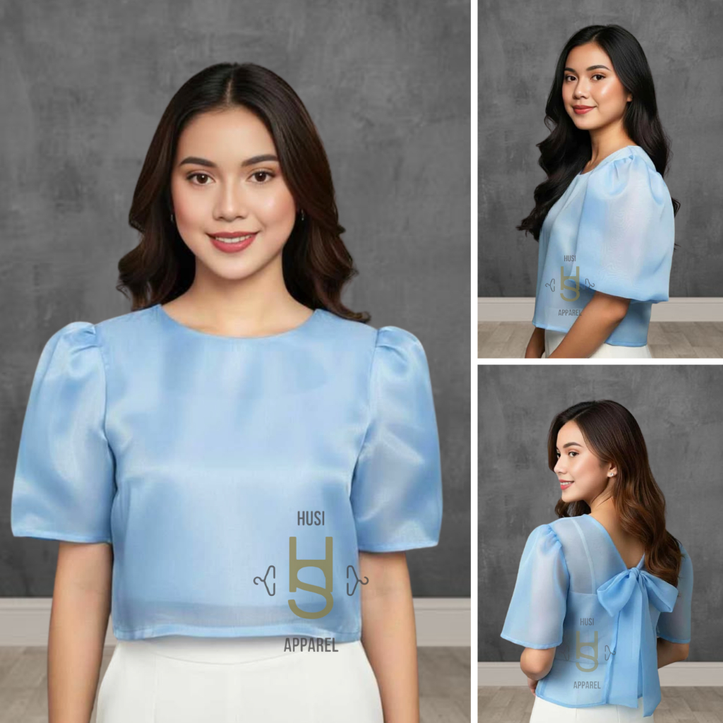 MODERN FILIPINIANA JUCI BACK RIBBON - POWDER BLUE | Shopee Philippines