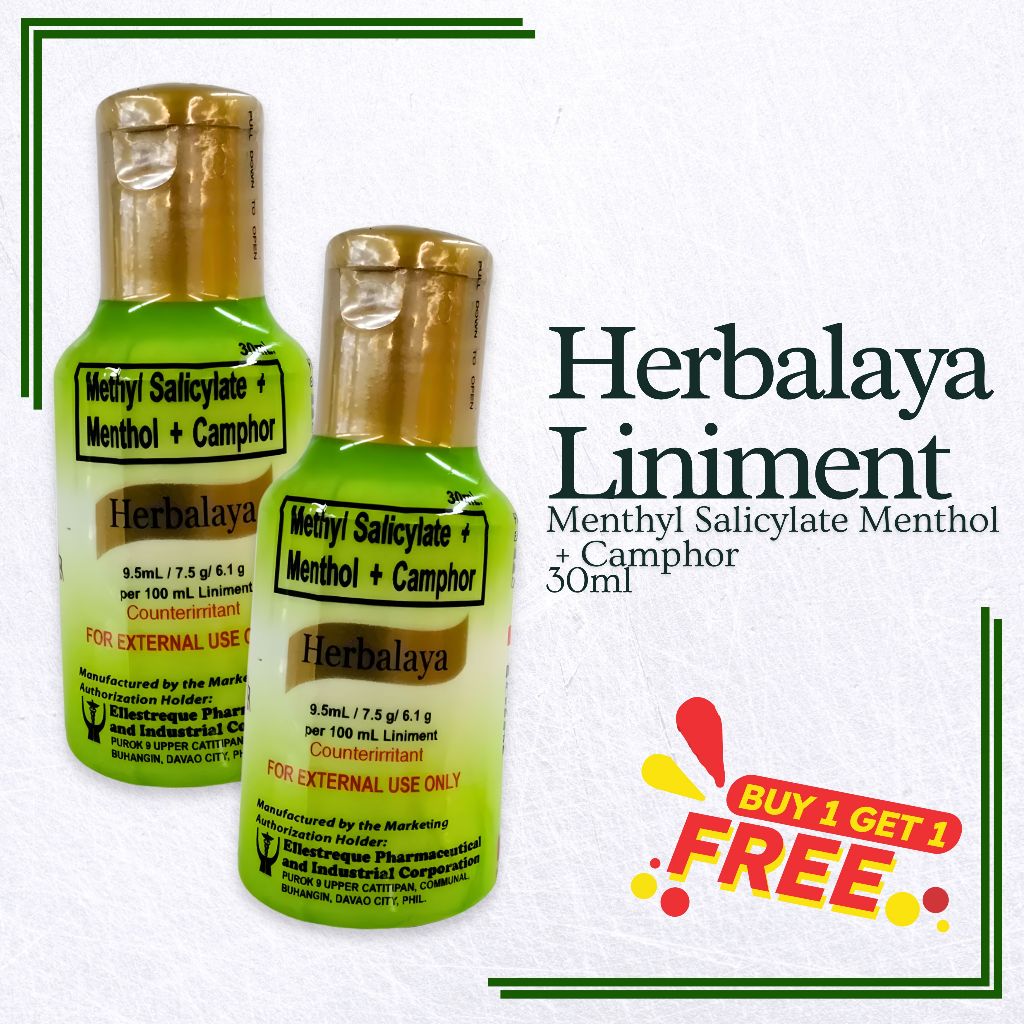 BUY 1 TAKE 1 Herbalaya Liniment Oil 30ml – Methyl Salicylate Menthol ...