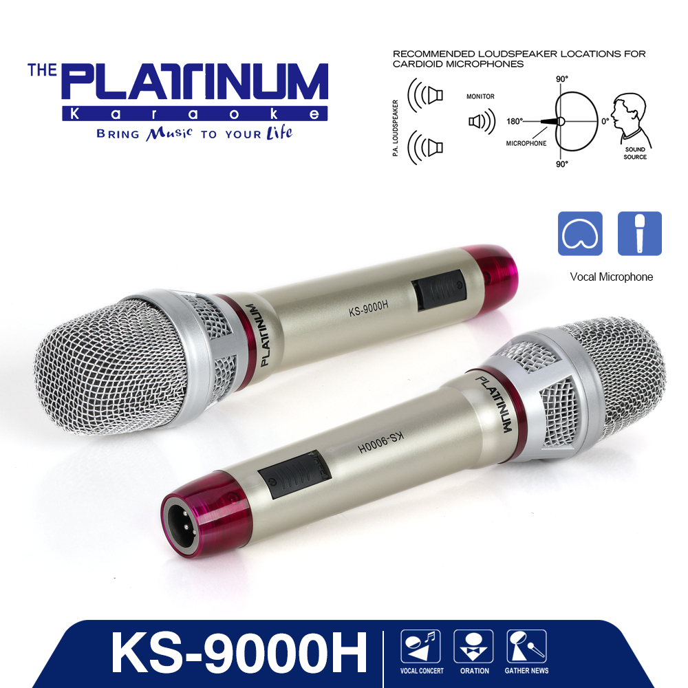 Platinum Karaoke KS-9000H Dynamic Microphone Professional Wired MIC For ...
