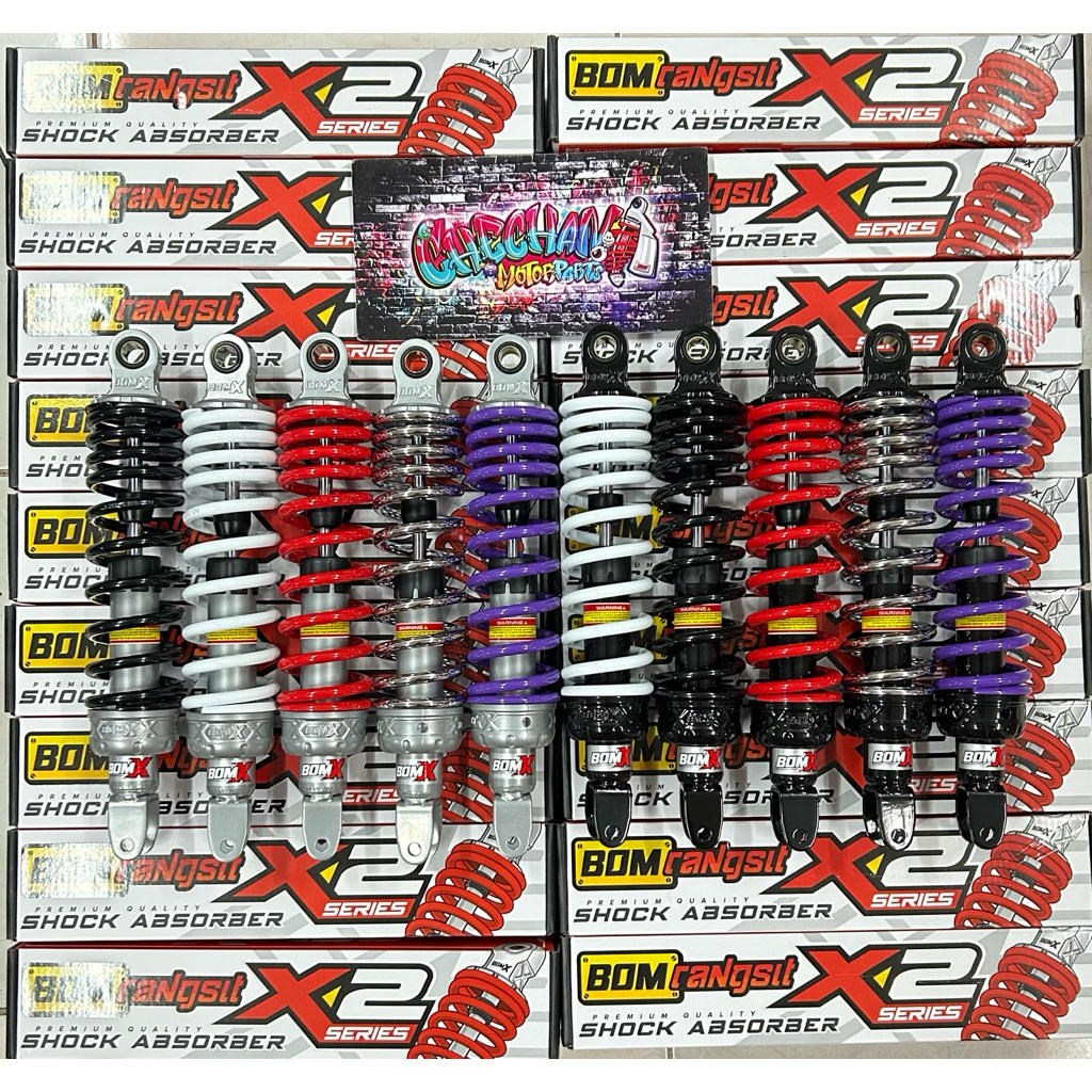 BOM X REAR SHOCK X2 BLACK SERIES 300MM / 330MM MIO BEAT CLICK FAZZIO ...