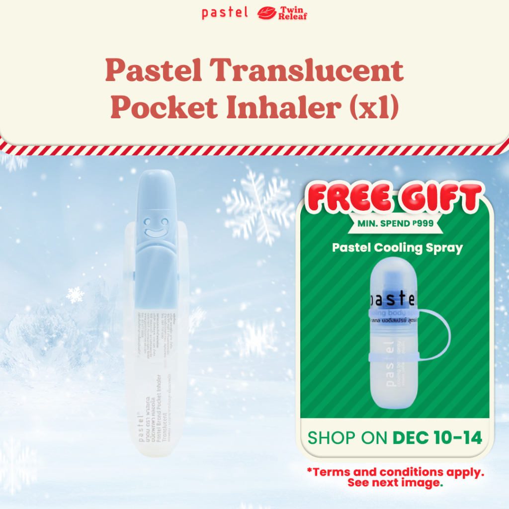 PASTEL Translucent Pocket Inhaler (1.5ml) [Menthol, Eucalyptus, Relieve ...