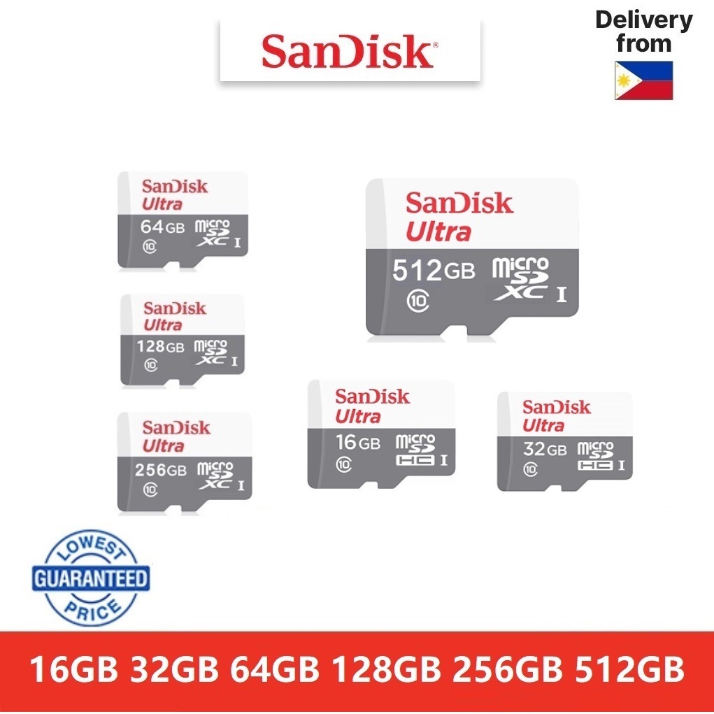 SanDisk Ultra 512GB/256GB/128GB/64GB/32GB/16GB SD Card UHS-I Class 10 ...