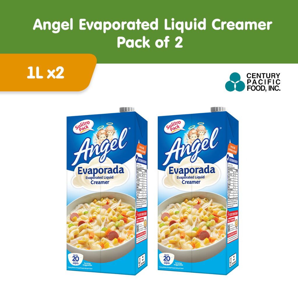 Angel Evaporated Liquid Creamer 1 Liter (Pack of 2) | Shopee Philippines