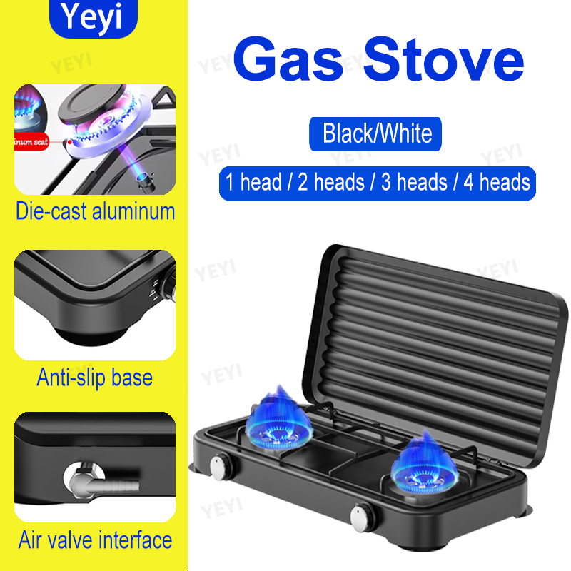 Double Burner Gas Stove Heavy Duty Stove Kitchen Appliance With Cover 2 ...