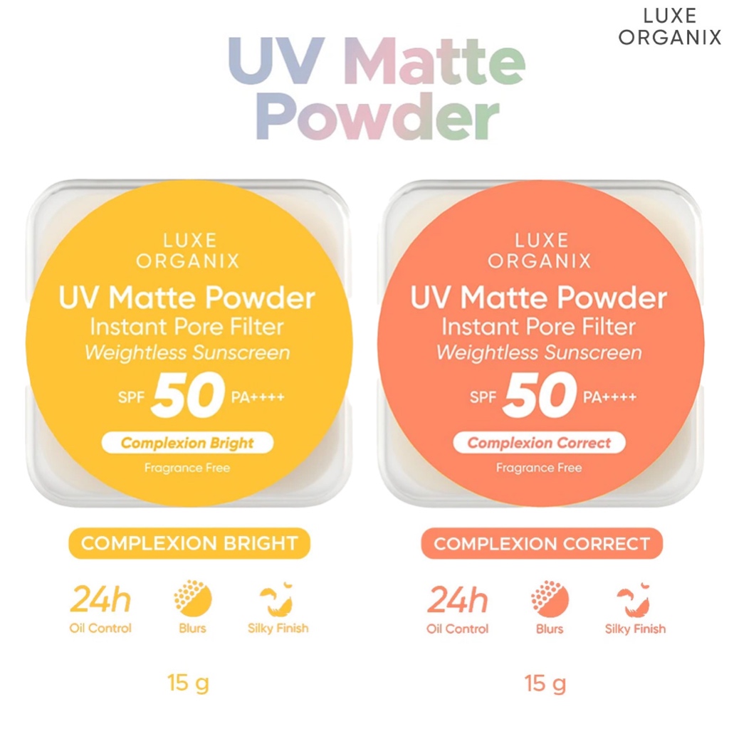 LUXE ORGANIX UV Matte Powder Instant Pore Filter Weightless Sunscreen ...
