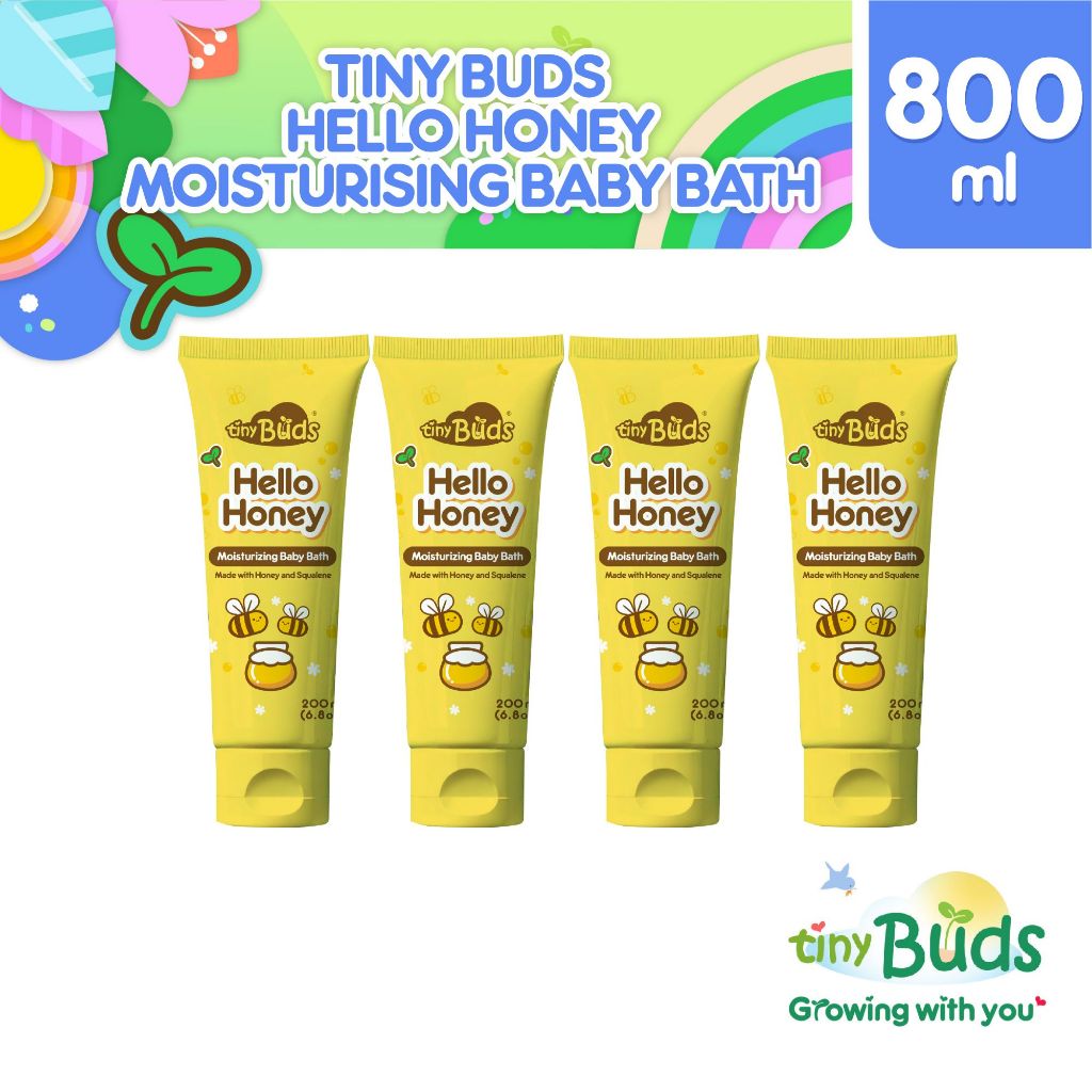 Tiny Buds Hello Honey Moisturizing Baby Bath 200ml - Set of 4 | Shopee ...