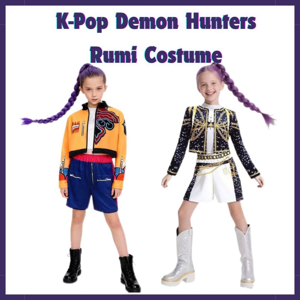 K-Pop Demon Hunters Rumi Stage Outfit Cosplay Costume for Girls Jacket ...