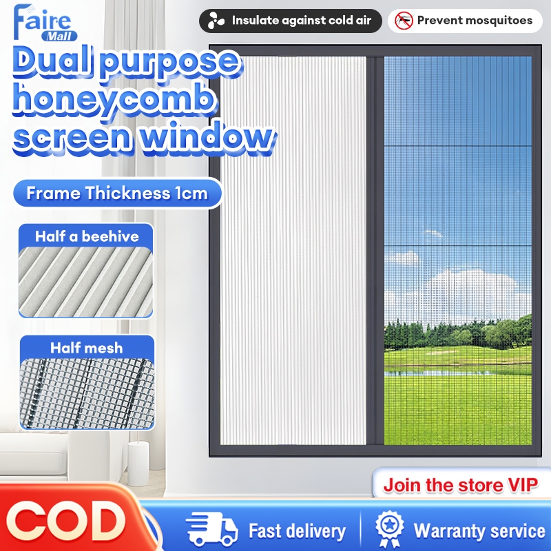 Sliding Window frame aluminum pvc folding window 2 in 1 Mosquito and ...