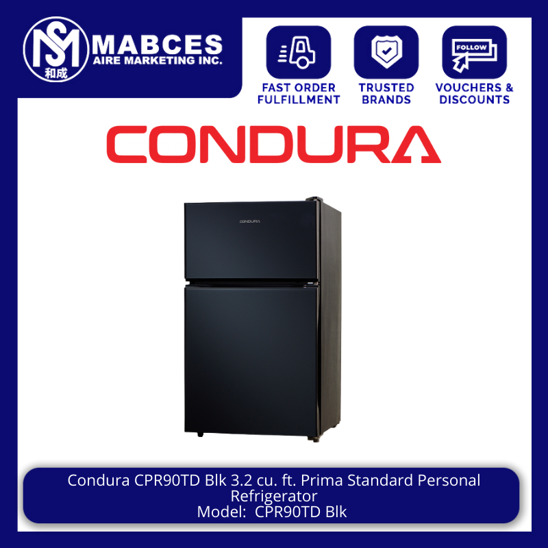 Condura CPR90TD Blk 3.2 cu. ft. Prima Standard Personal Refrigerator ...