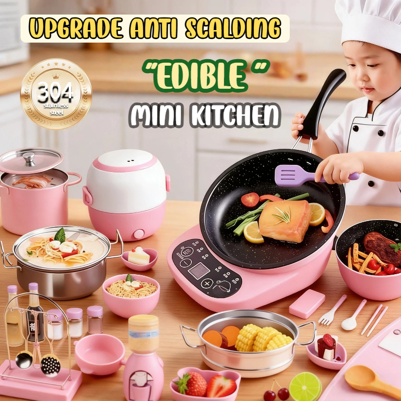 Real Kitchen Toys Girl Cooking Set Toy Mini Kitchen play Toy birthday ...