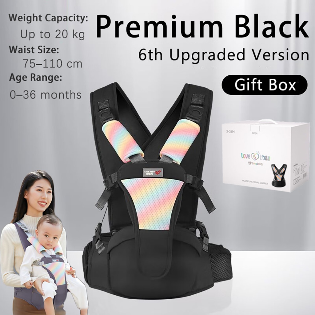 Baby Travel X-shaped Carrier With Widened Shoulders Upgrade Waist Stool ...