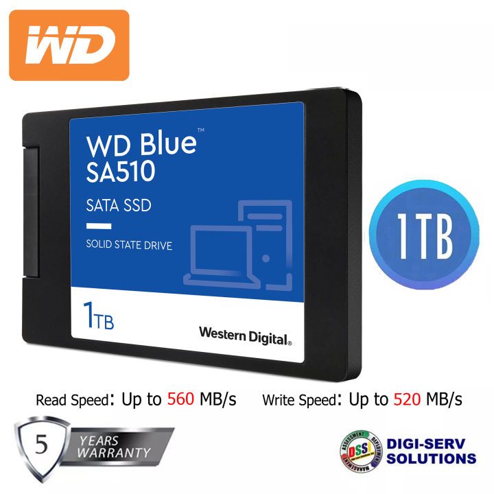 WD Blue SA510 500GB 1TB 2.5" SATA III SSD Solid State Drive Sequential ...