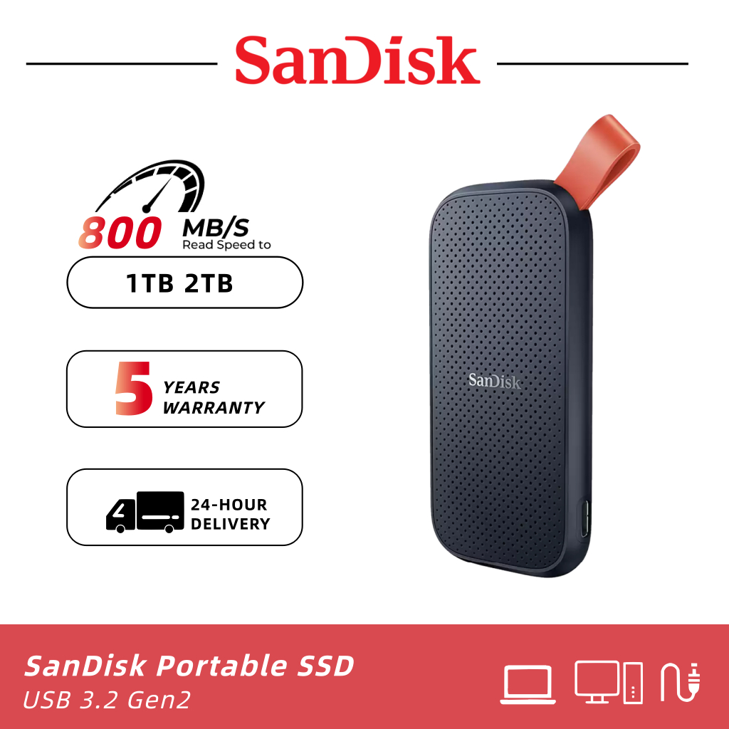 Sandisk Extreme Portable SSD with USB-C and High-Speed Transfer [1TB ...