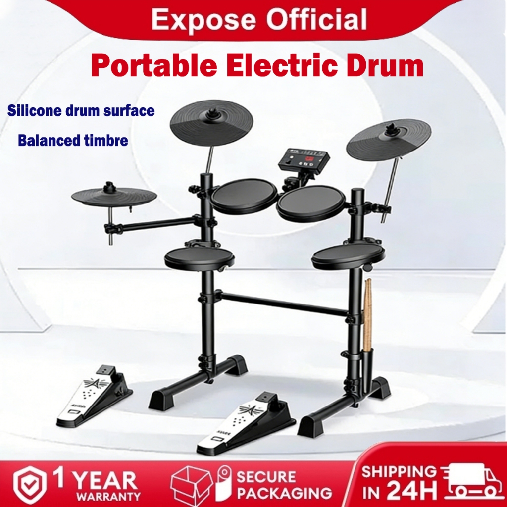 Foldable Electric Drum Set 20 Drums 120 Sounds Suitable for Beginners ...