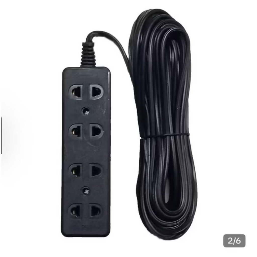Black power socket wire extension 2-3-4 gang 5 meter wire cord | Shopee ...