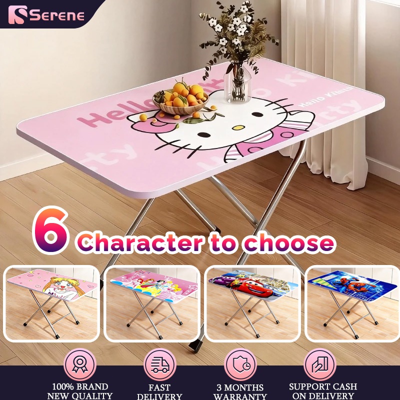 Simple Foldable Table Portable Cartoon kids study table Save Space ...