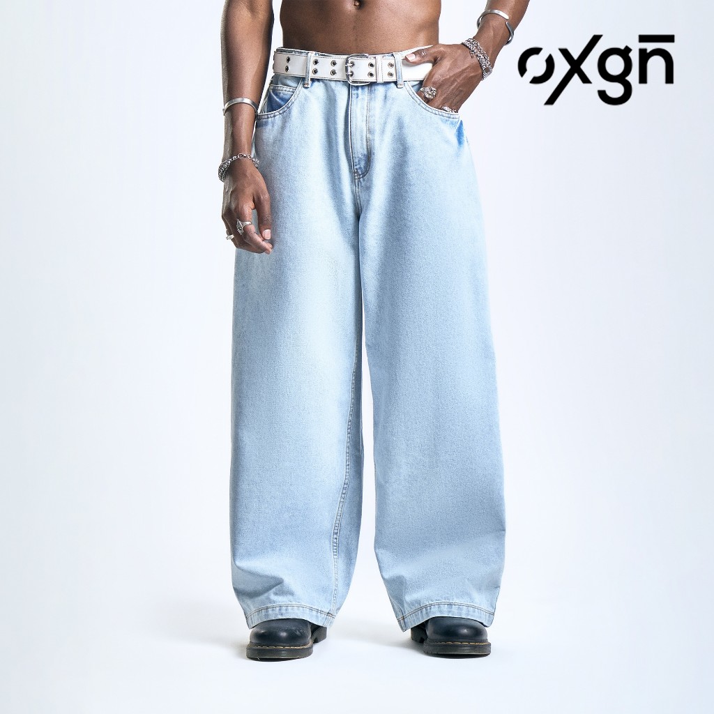 OXGN Wide Leg Jeans For Men | Shopee Philippines