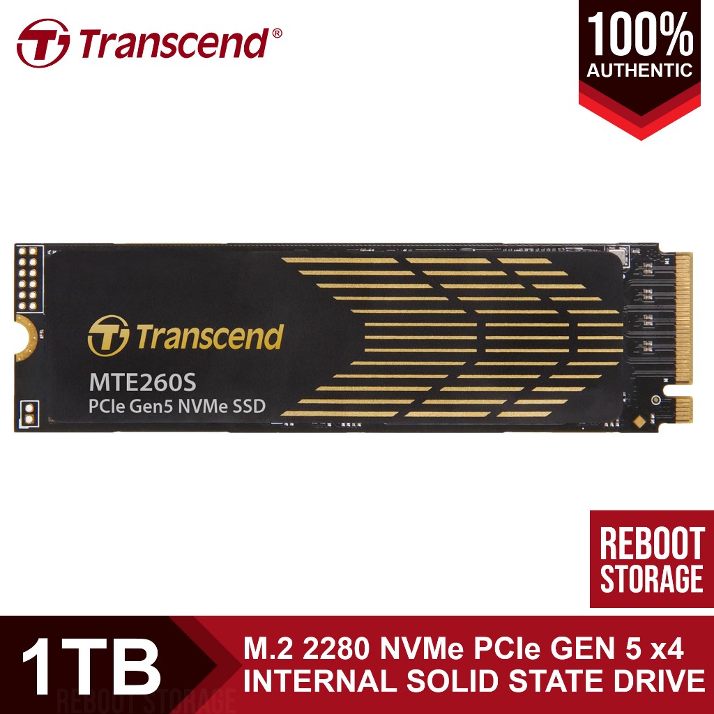 Transcend 1TB 260S M.2 2280 NVMe PCIe Gen 5 x4 Internal SSD DRAM Cache ...
