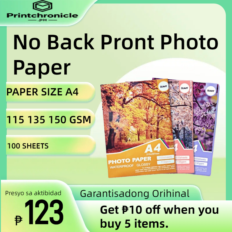 QUAFF No Back Print Glossy Paper Inkjet A4 Size 115gsm 135gsm 150gsm ...