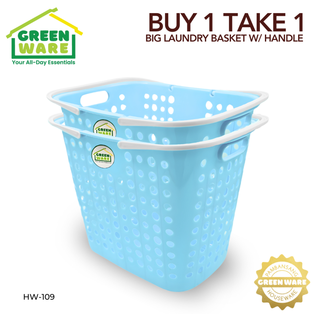 Greenware Buy 1 Take 1 Big Laundry Basket with Handle HW-109 | Shopee ...