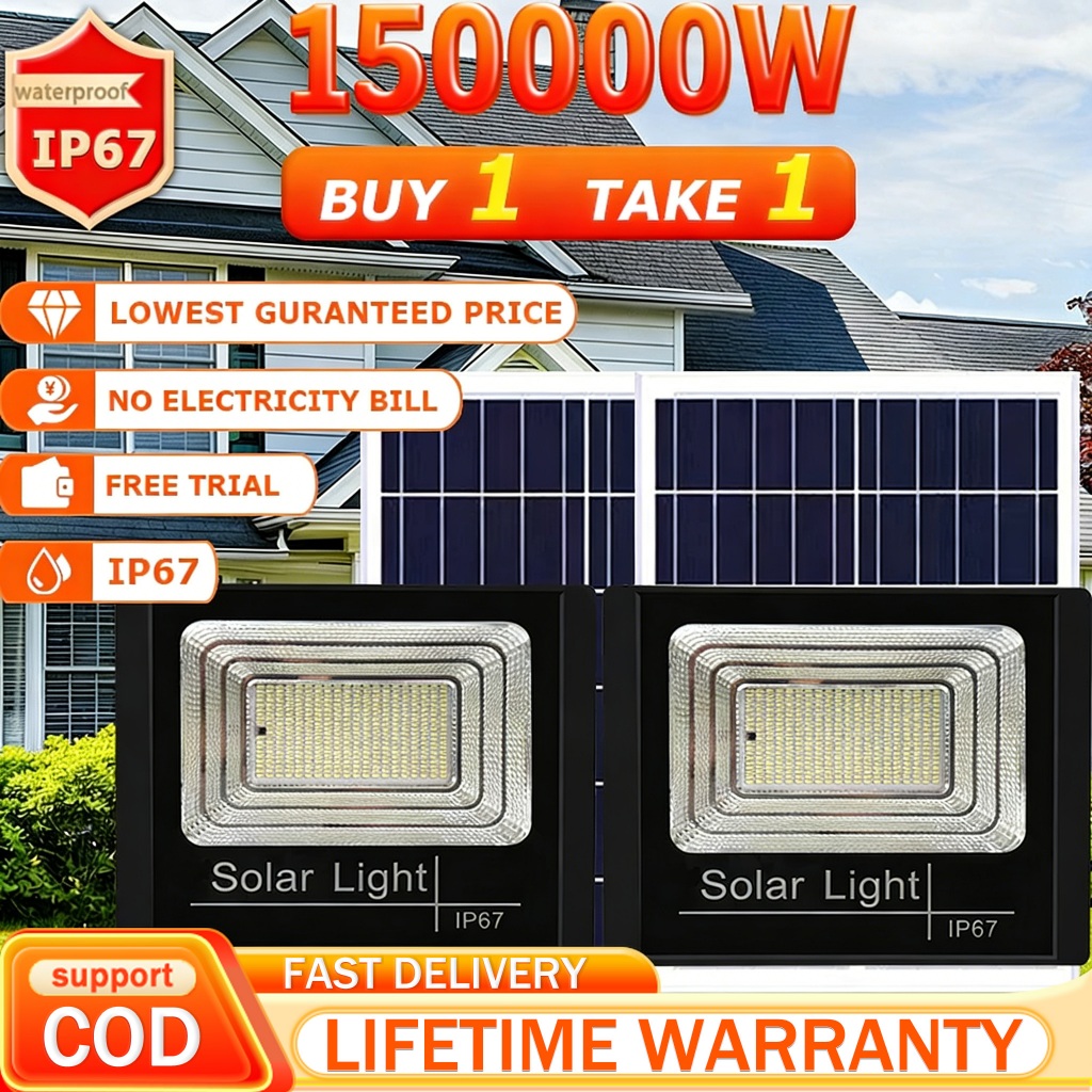 BUY 1 TAKE 1 Solar Light Outdoor Waterproof IP67 150000W Solar Flood ...