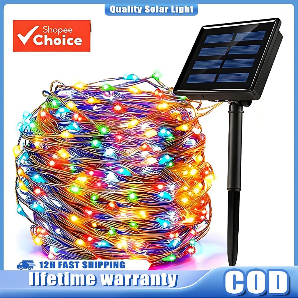 Christmas Lights Outdoor Waterproof Solar Led String Light Fairy Warm ...