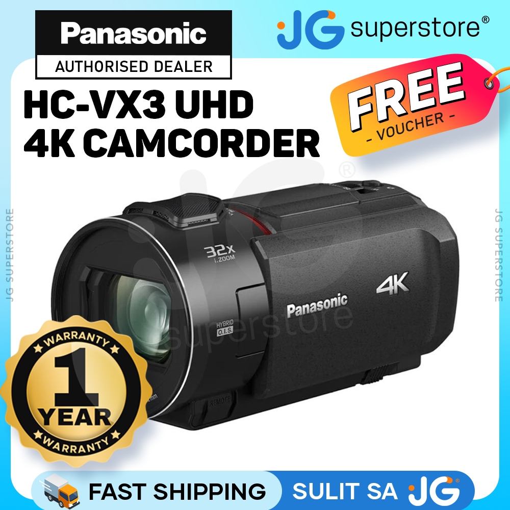 Panasonic HC-VX3 UHD 4K Camcorder with 24x Optical Zoom, BSI MOS Sensor ...