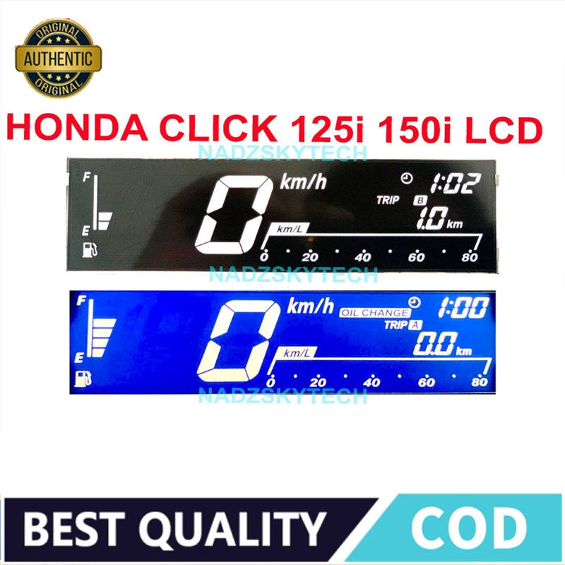 Honda Click lcd only 125i 150i Stock color /black edition Speedometer ...