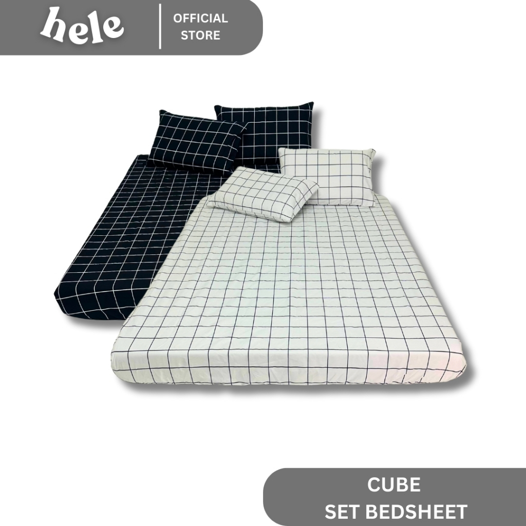 HELE Bedsheet | Printed Cotton | Full Garter Fitted Sheet + 2 Zippered ...