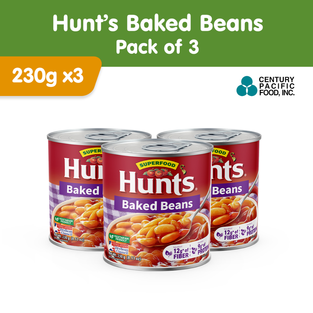 Hunt's Baked Beans 230g (Pack of 3) - Good Source of Fiber and Lycopene ...