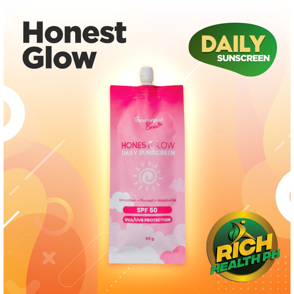 Honest Glow Daily Sunscreen SPF50 UVA/UVB Protection 50g | Shopee ...