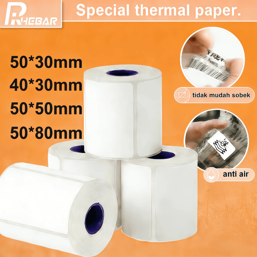 Rhebar B21 label thermal synthetic sticker waterproof unbreakable tag ...