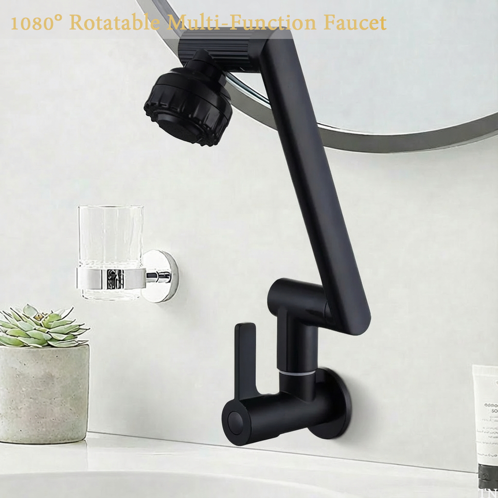Vegetable Prep Wall Tap for Kitchen, 1080° Swivel Neck and Dual-Outlet ...