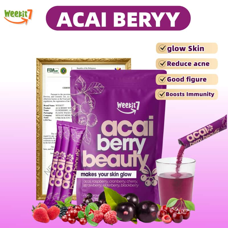 【FDA 】Weekit7 Acai Berry Powder Organic Mixed Berry Beauty Juice Anti ...