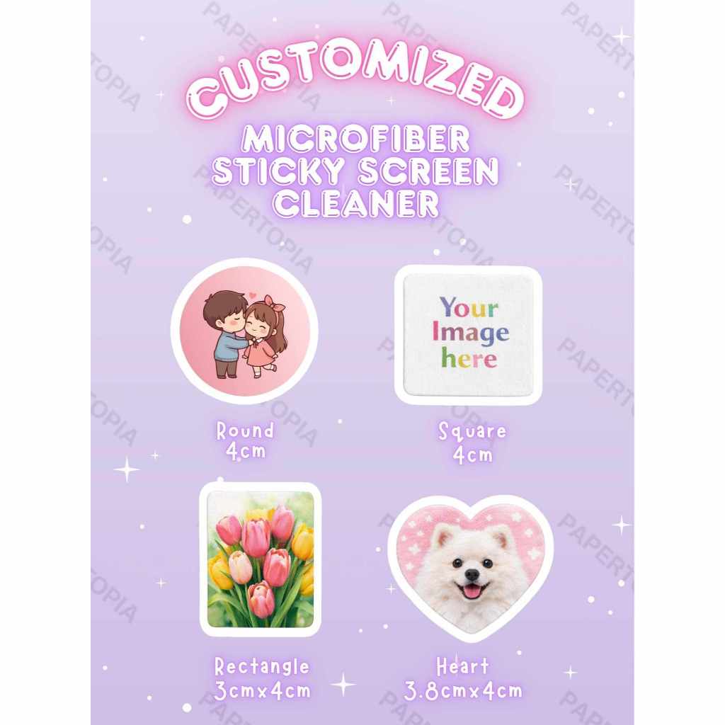 Customized Microfiber Sticky Screen Cleaner, Stick-On Screen Cleaner ...